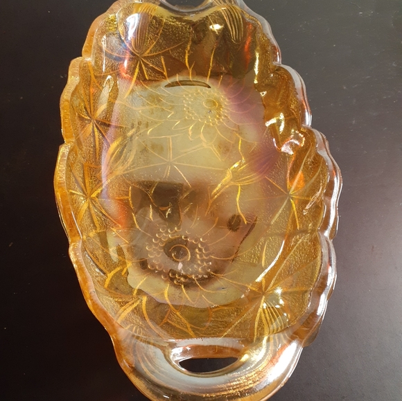 Indiana Glass | Art | Vtg Indiana Glass Marigold Carnival Glass ...